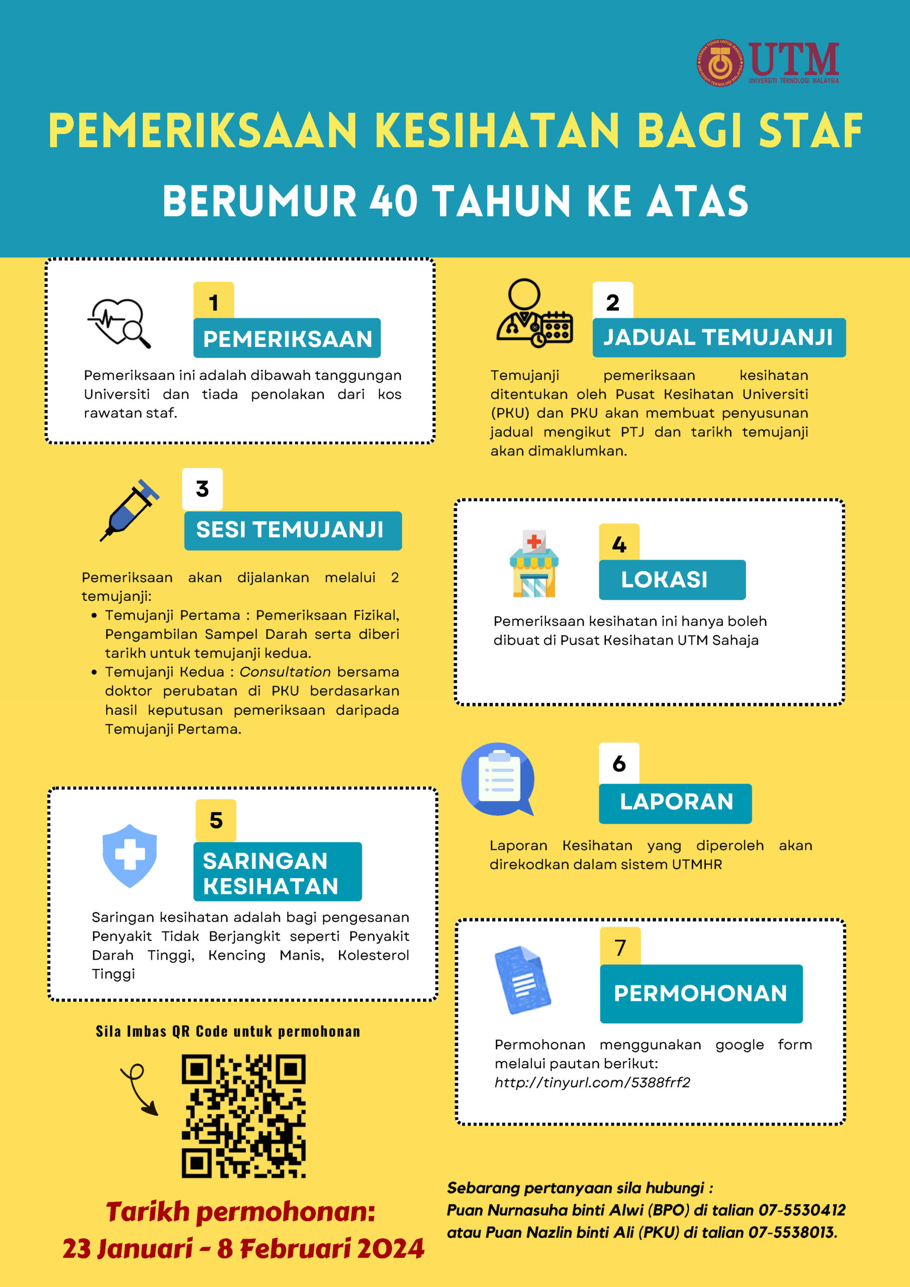 PELAKSANAAN PEMERIKSAAN KESIHATAN STAF BERUMUR 40 TAHUN KE ATAS | Noranizam Bin Demin
