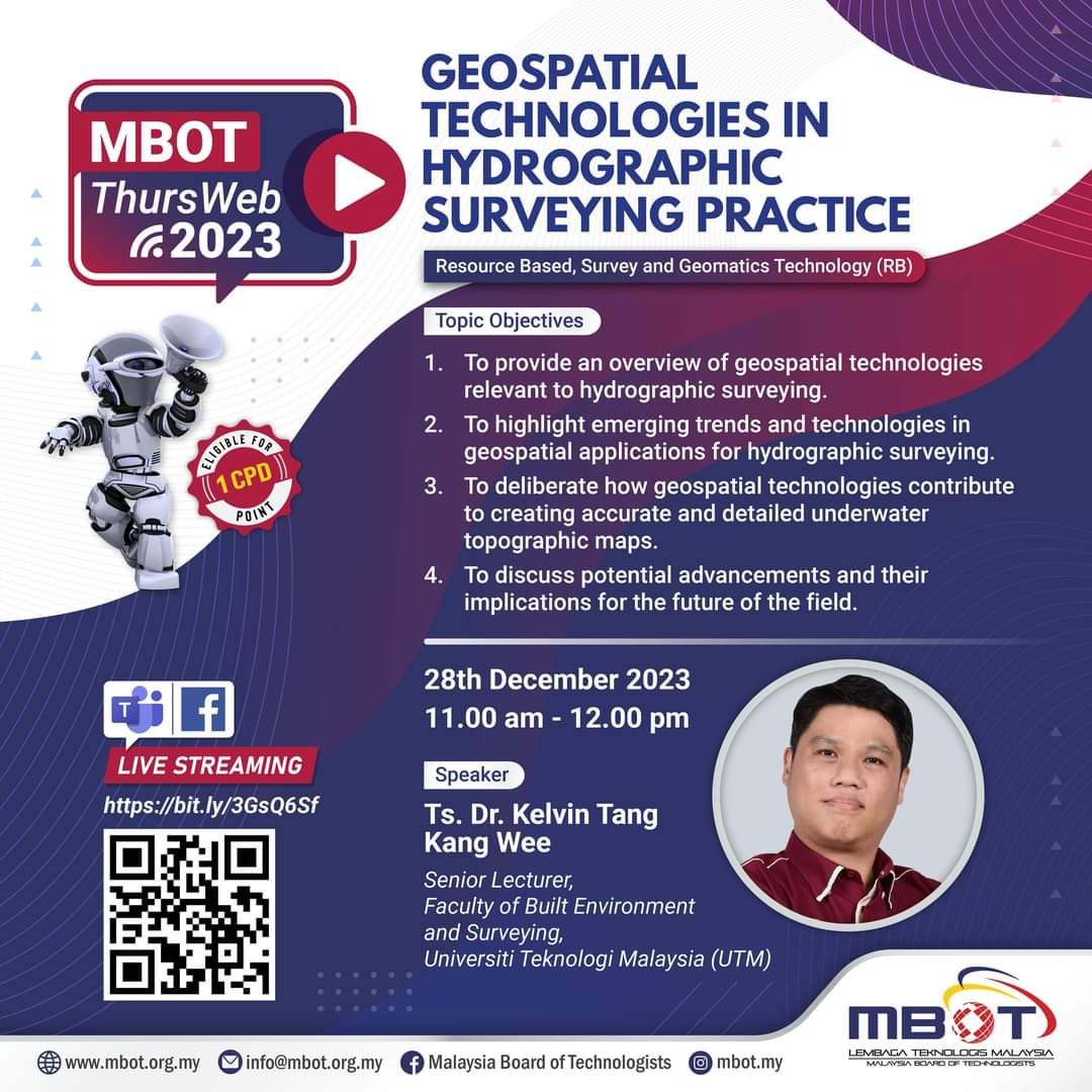 MBOT ThusWeb2023: Geospatial Technologies in Hydrographic Surveying Practice | Kelvin Tang Kang Wee