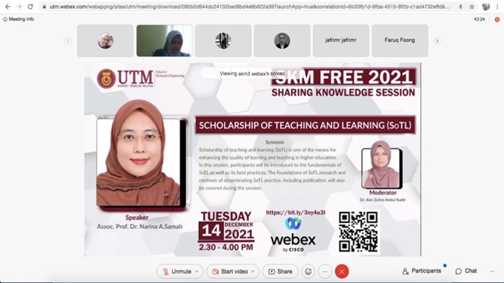 Knowledge Sharing Session on “Scholarship of Teaching and Learning ...