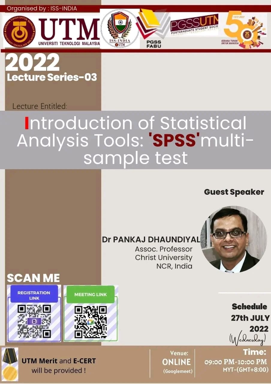 INTRODUCTION OF STATISTICAL ANALYSIS TOOL-‘SPSS’-MULTI-SAMPLE TEST