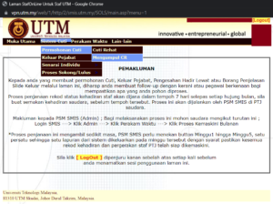 Sistem Cuti dan Perakam Waktu UTM (Smis)