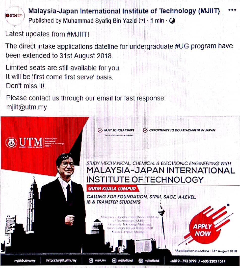 MJIIT Admission ~ Direct Application – Assc. Prof. Ir. Dr. Pauziah ...