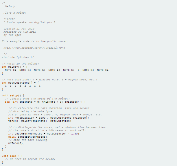 toneMelody Arduino