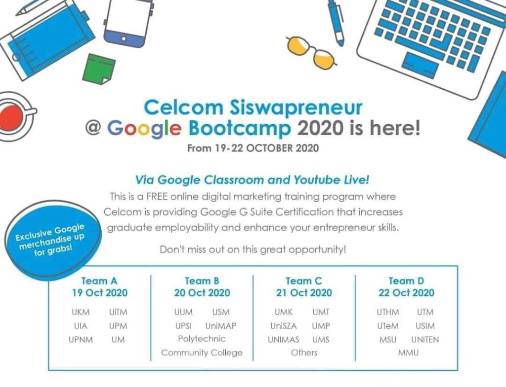 Celcom Siswapreneur @Google Bootcamp 2020 – Dr. Sabrinah Adam