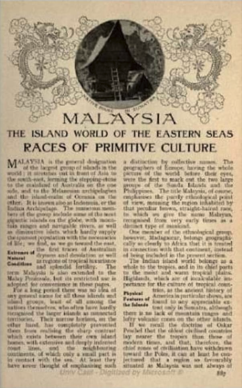 Malaysia: The Island World of the Eastern Seas, Races of Primitive ...